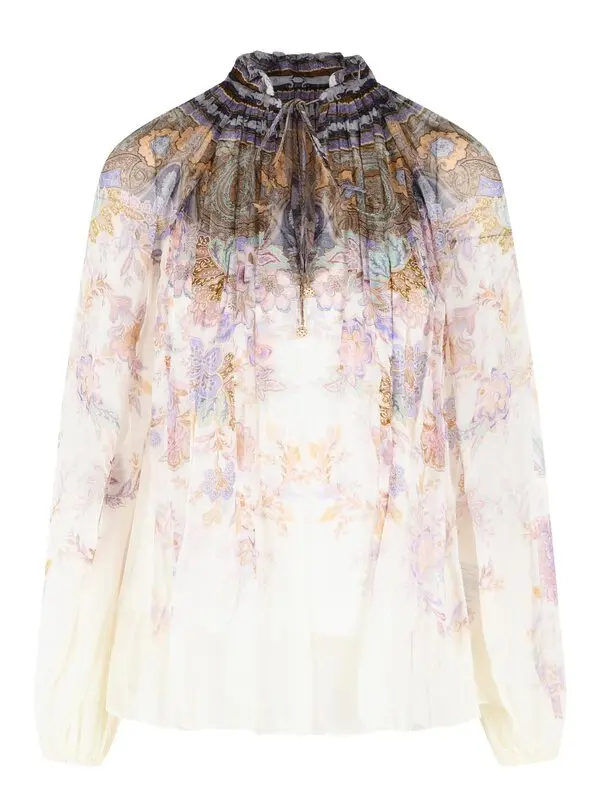 Zimmermann Luna Billow Viscose Blouse - Cream
