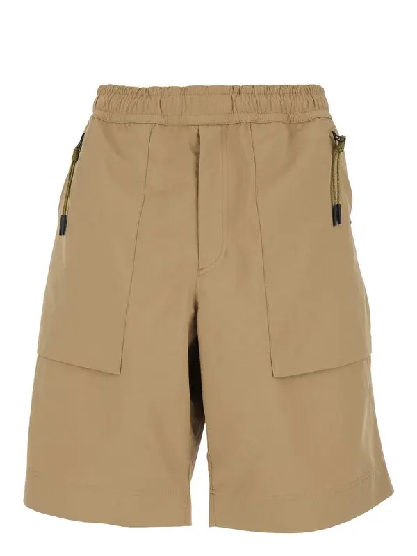 Moncler Technical Fabric Bermuda Shorts - Cream