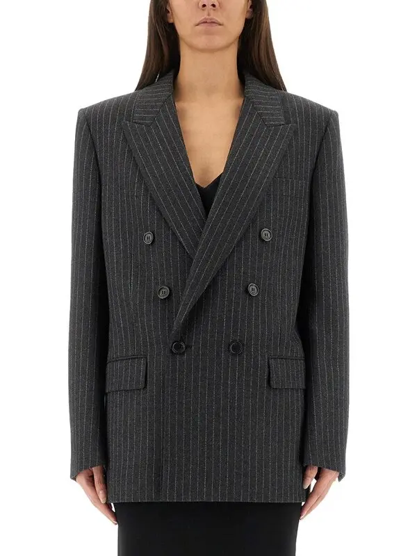 Saint Laurent Cassandre Double-breasted Jacket - Gray