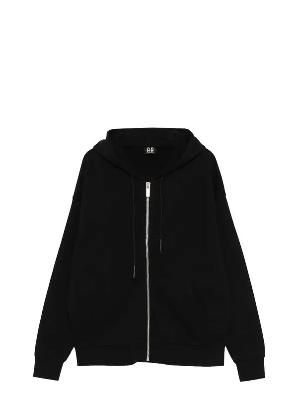 44 LABEL GROUP Full Zip Hoodie With Drawstring Hood - Black