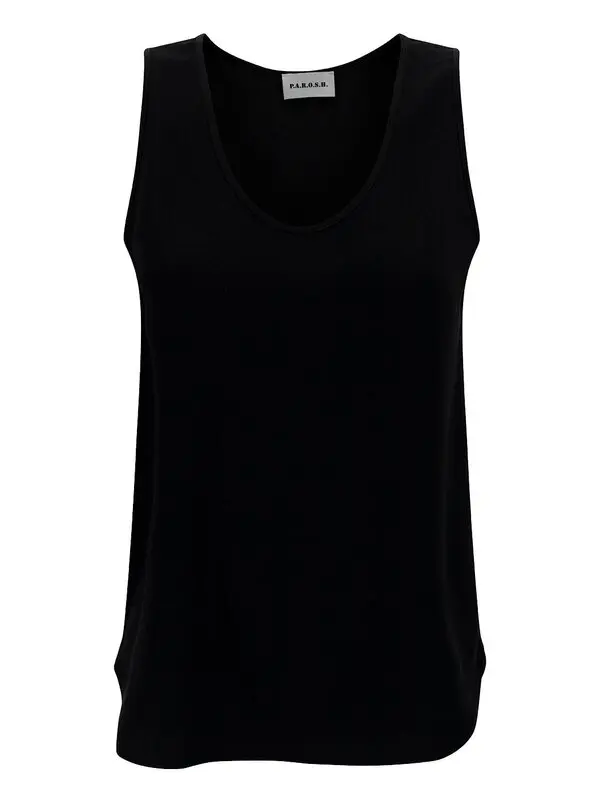 P.a.r.o.s.h Sleeveless Plunging U Neckline Top - Multicolor