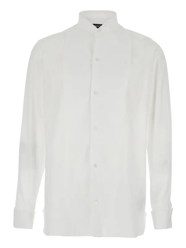 TOM FORD White Long-sleeved Shirt With Tone-on-tone Button Closure In Cotton For - Multicolor