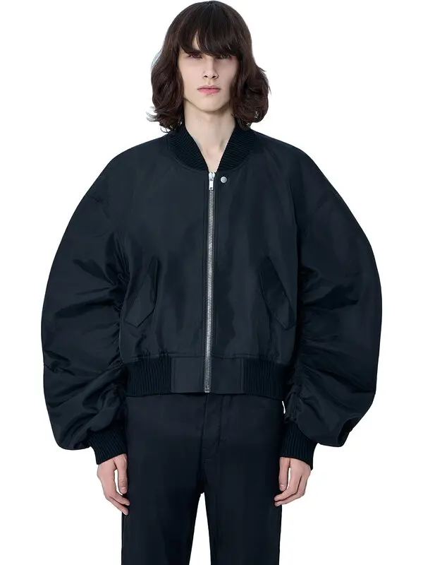 Rick Owens Bomber Jacket With Oversized Silhouette - Black