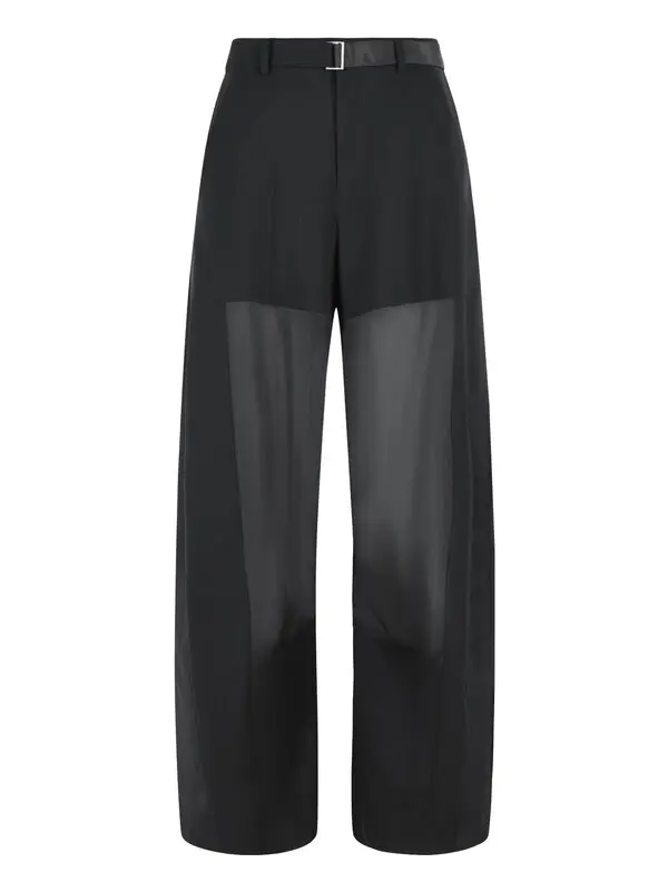 Sacai Wool Pants With Cuprio Details - Black