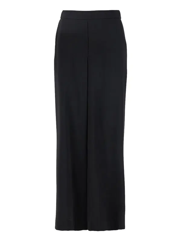 P.a.r.o.s.h Wide Leg Tech Fabric Pants With Elasticated Rear Waist - Black