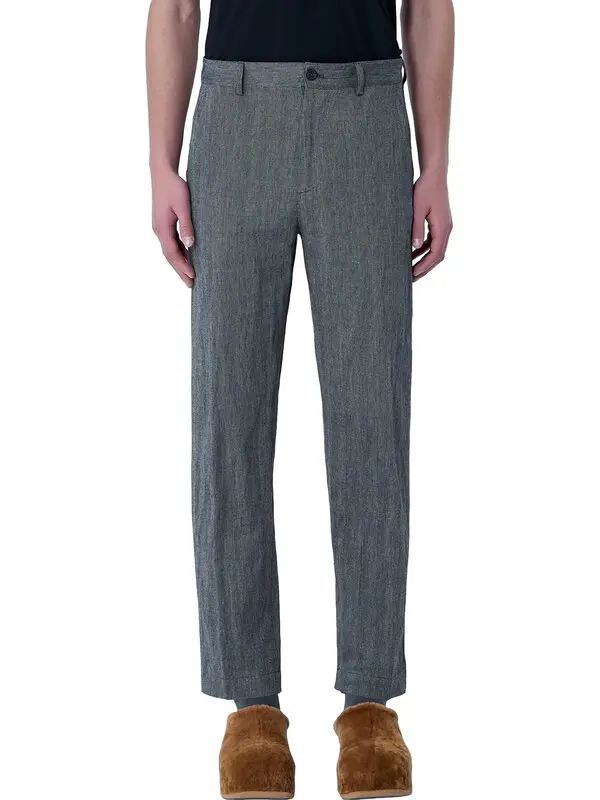 Dries Van Noten Penwick Herringbone Wool Blend Trousers - Gray