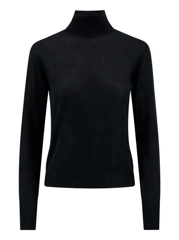 GOLDEN GOOSE Virgin Wool Turtleneck With Metal Stars - Black