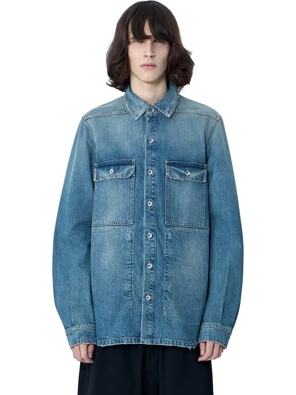 Rick Owens Denim Overshirt Jacket - Blue