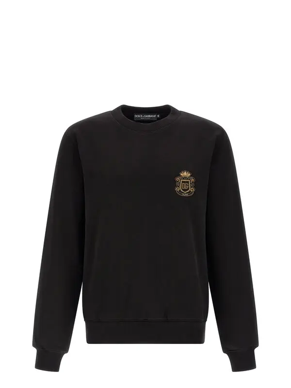 Dolce & Gabbana Heraldic Patch Crewneck Sweatshirt - Black