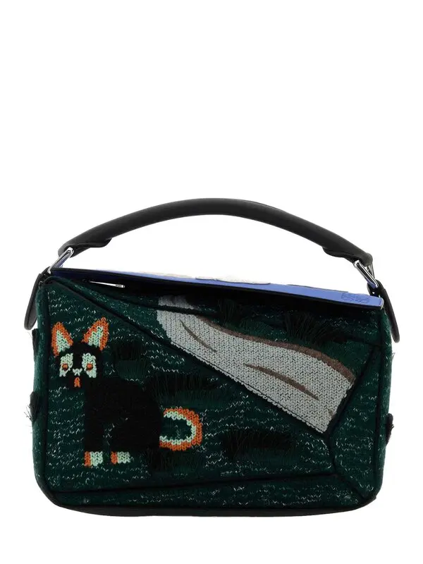 Loewe Embroidered Fabric Small Puzzle Handbag - Multicolor