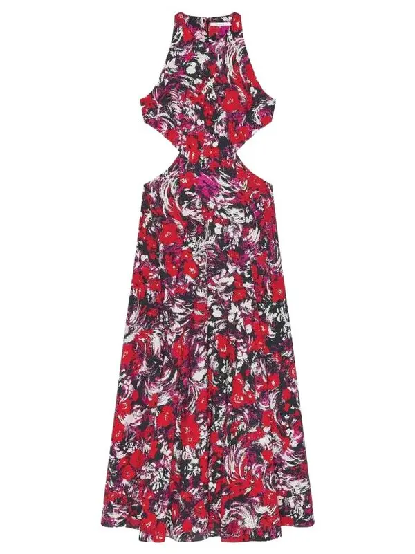 Givenchy Long Floral Print Dress With Cut-out Detail - Multicolor