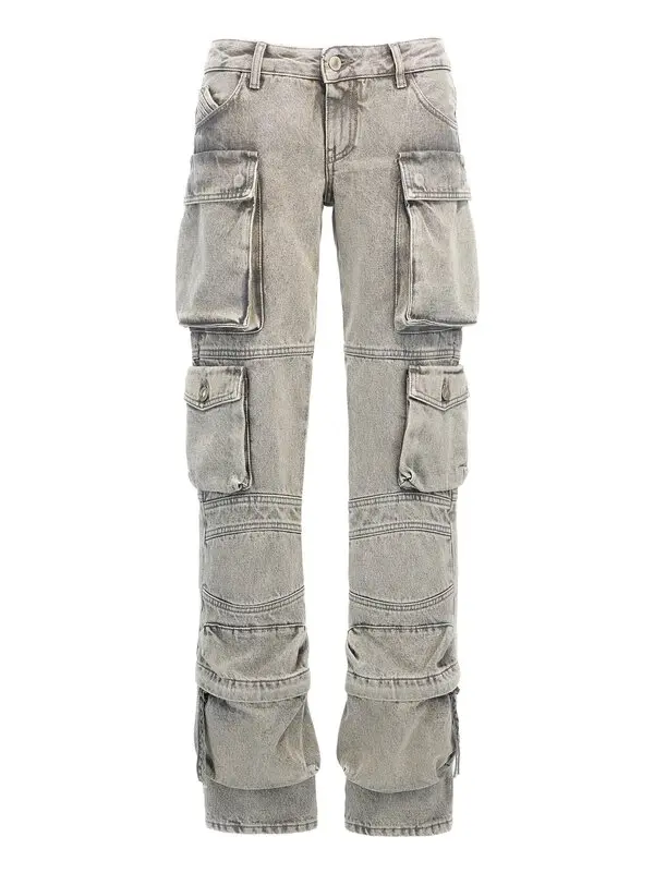 Attico Essie' Cargo Jeans - Gray