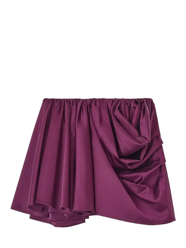 GANNI Miniskirt With Drape - Multicolor