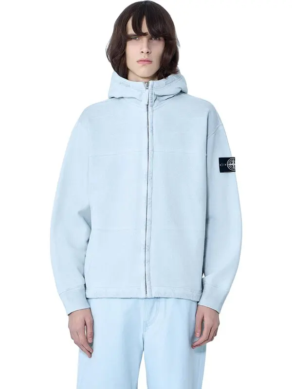 Stone Island Hooded Zip Sweatshirt - Blue