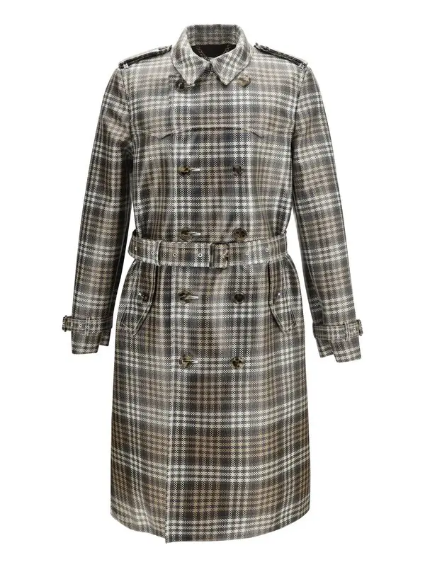 Burberry Double-breasted Foxfield Madras Trench Coat - Brown