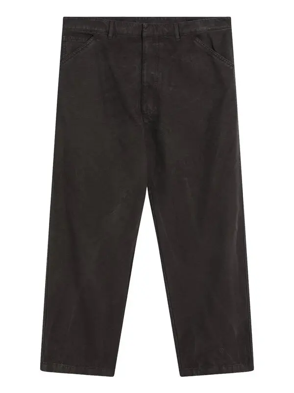 Prada Vintage Effect Cotton Trousers - Brown