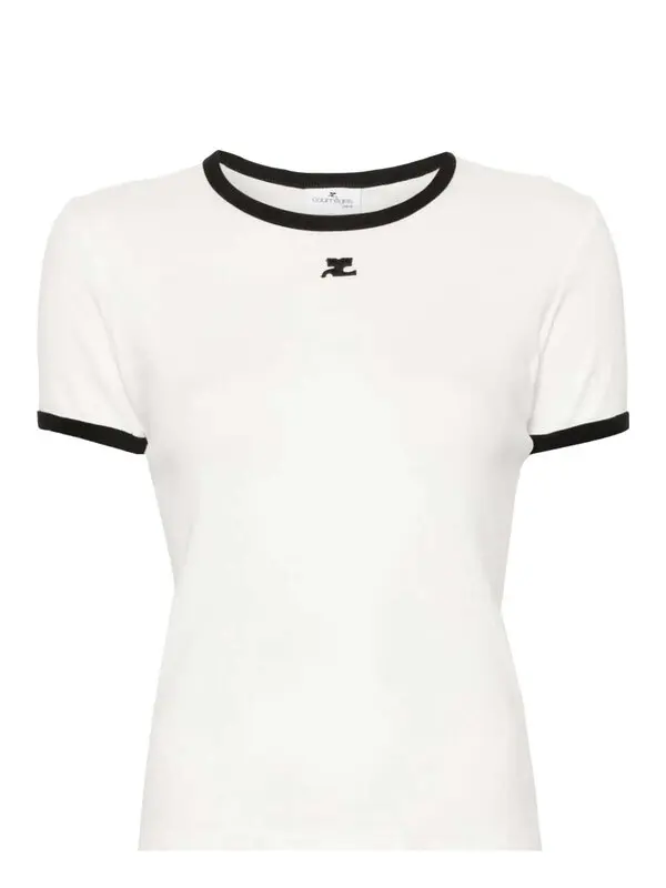 COURREGES T-shirt With Applique - White