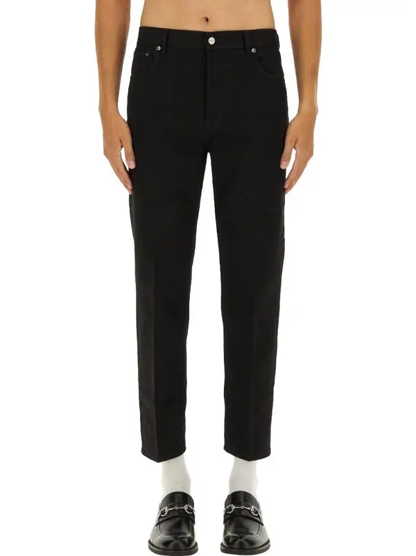 Gucci Slim Fit Cotton Pants - Black