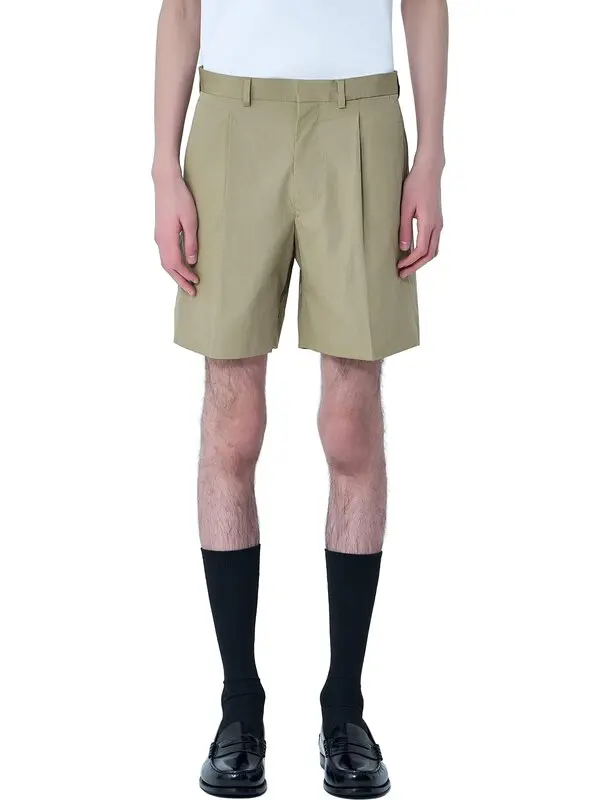 Prada Tailored Shorts With Button Patch Pocket - Black