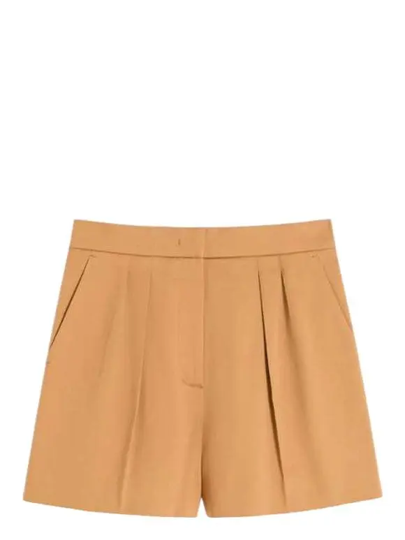 Max Mara Stretch Cotton Satin Shorts - Brown