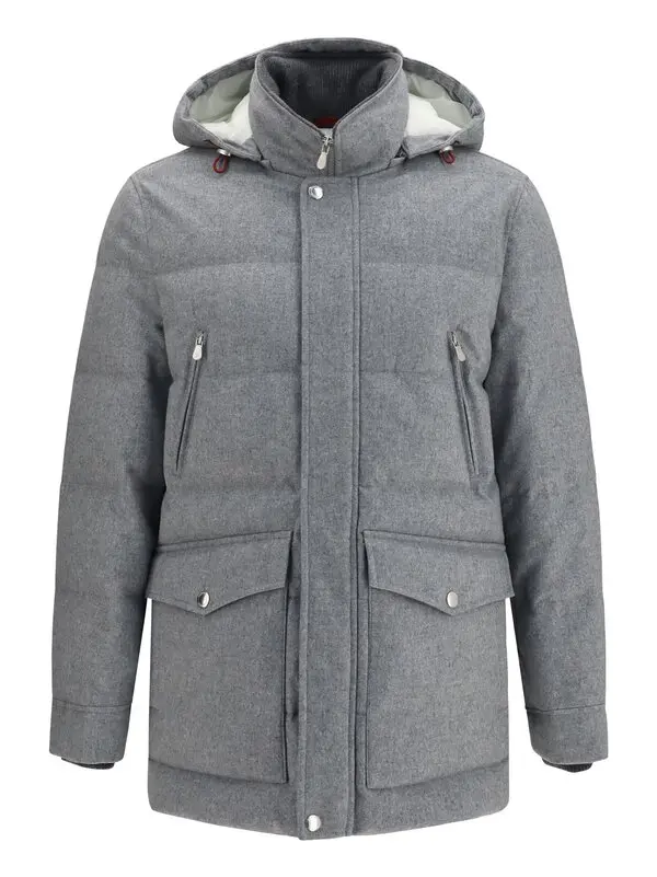 Brunello Cucinelli Cashmere Down Jacket - Gray