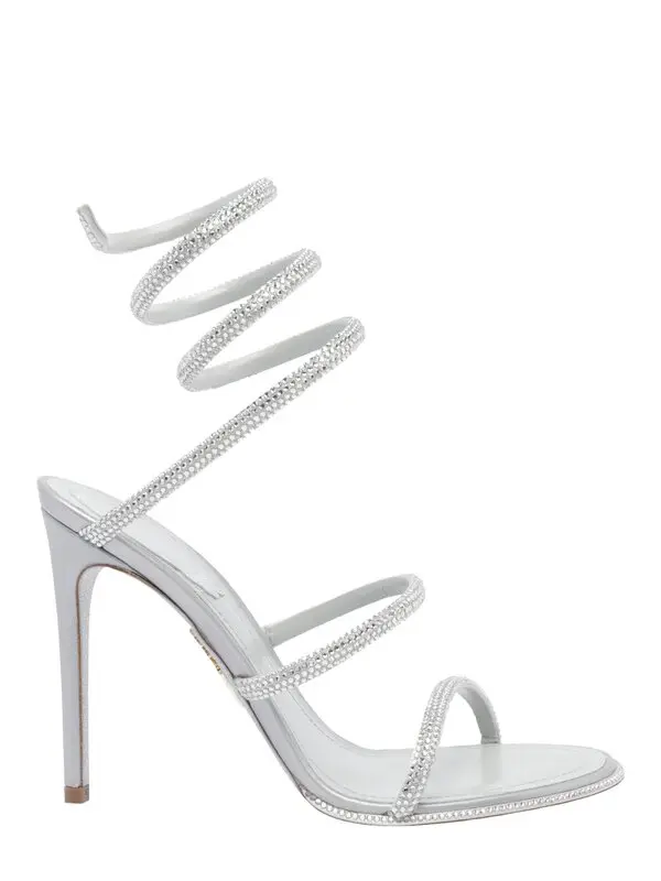 Rene Caovilla Embellished Stiletto Sandals - Silver