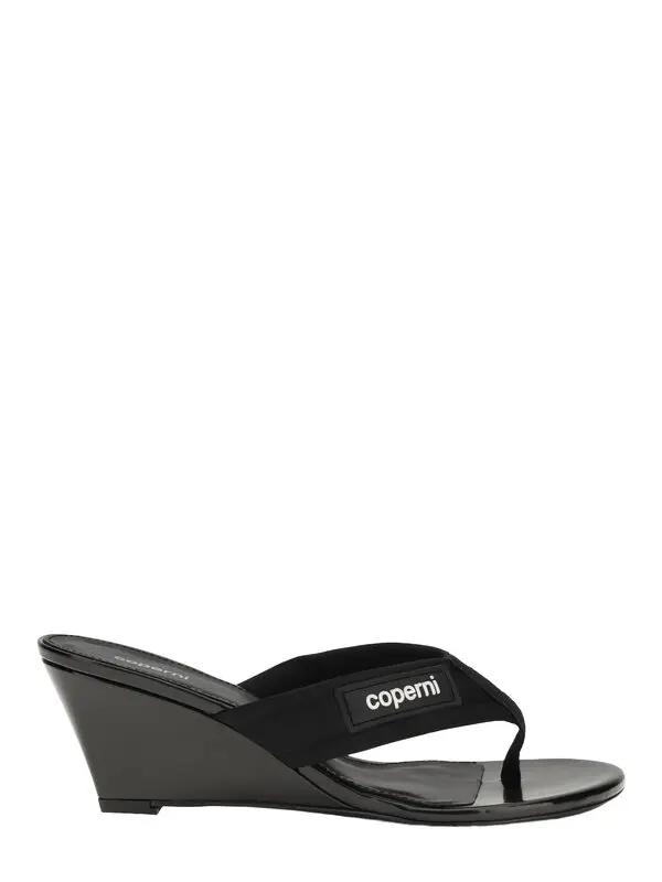 Coperni Lift Flip-flop Wedge Sandals - Black