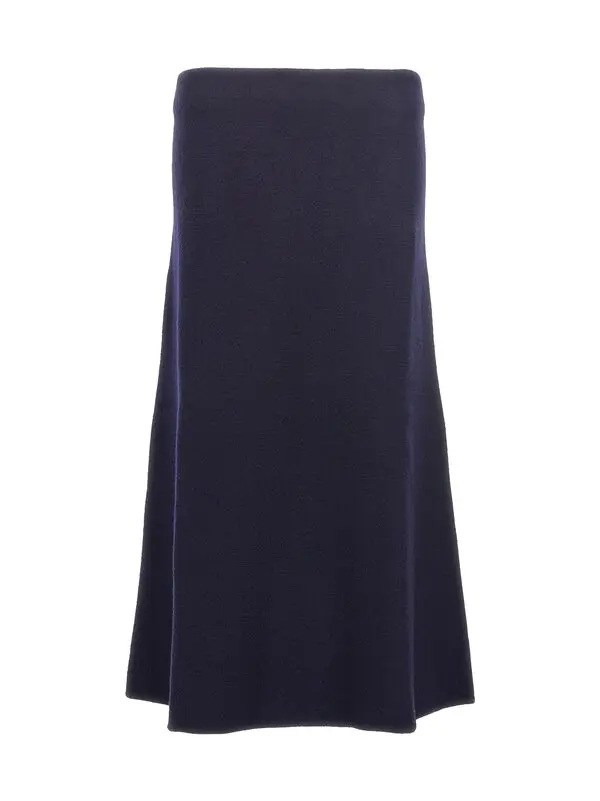 JIL SANDER Long Wool Skirt - Blue