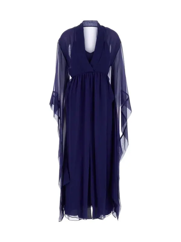 Alberta Ferretti Chiffon Long Dress - Blue