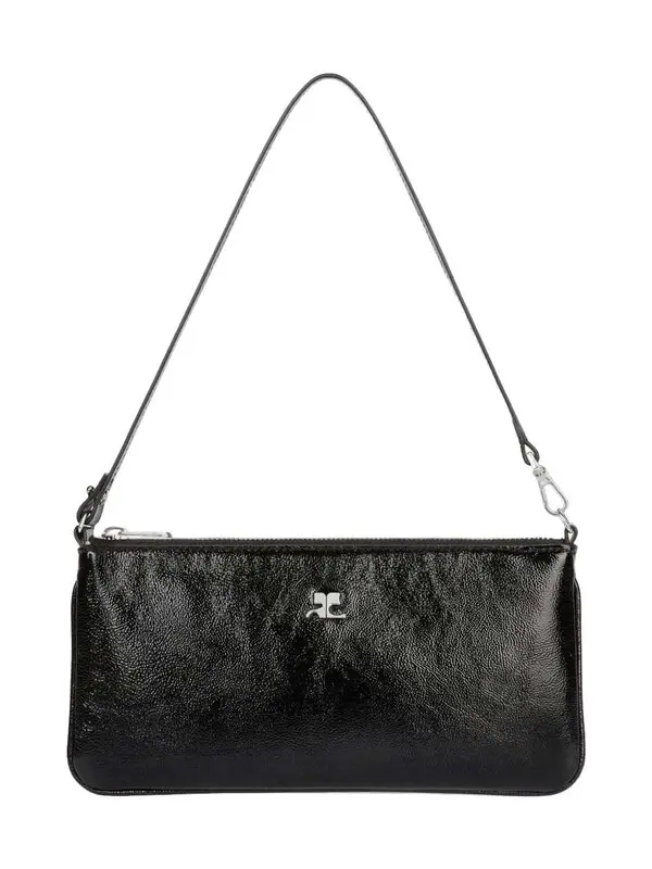COURREGES Cowhide Pouch With Appliqu - Black