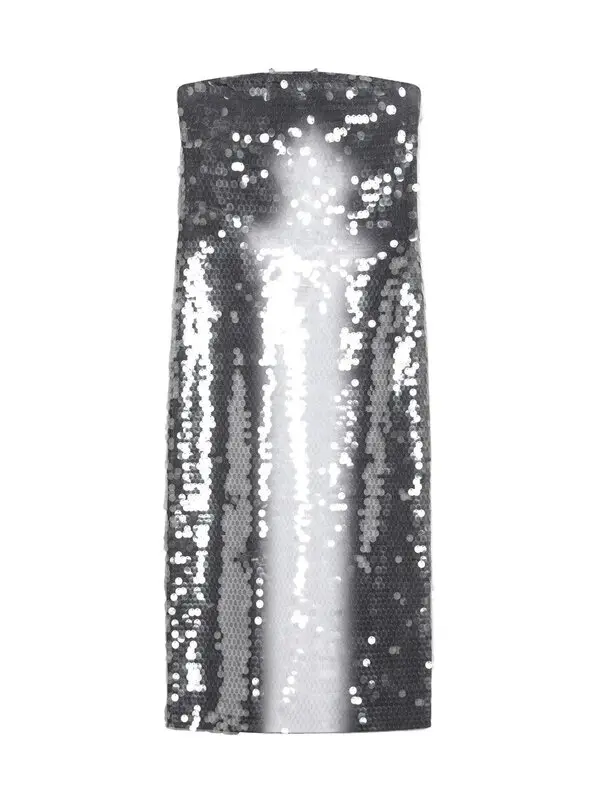 Sportmax Sleeveless Sequined Midi Dress - Silver