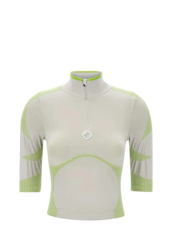 Casablanca Half-zip Top With Logo Detail - Gray