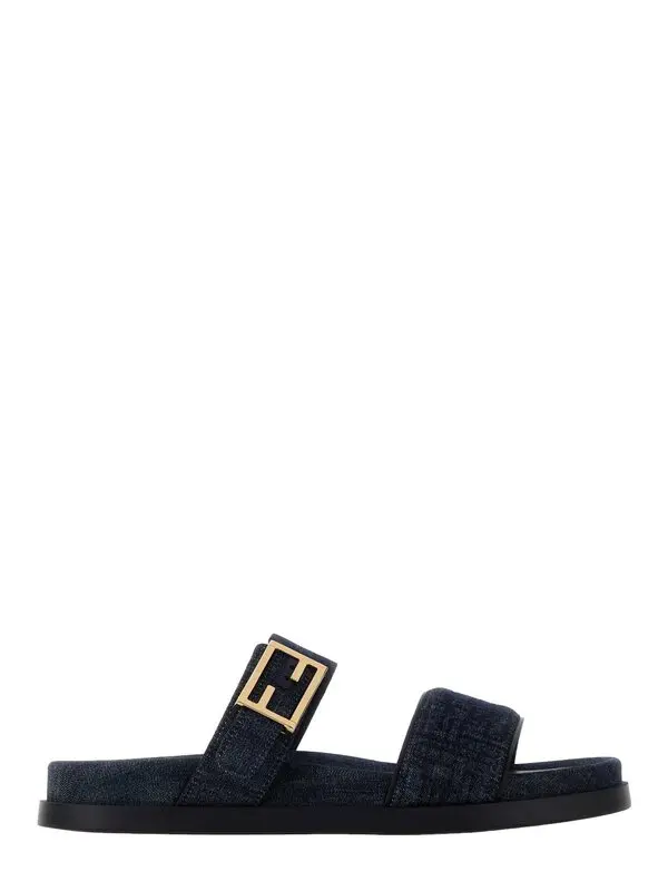 Fendi Denim Feel Slippers - Blue