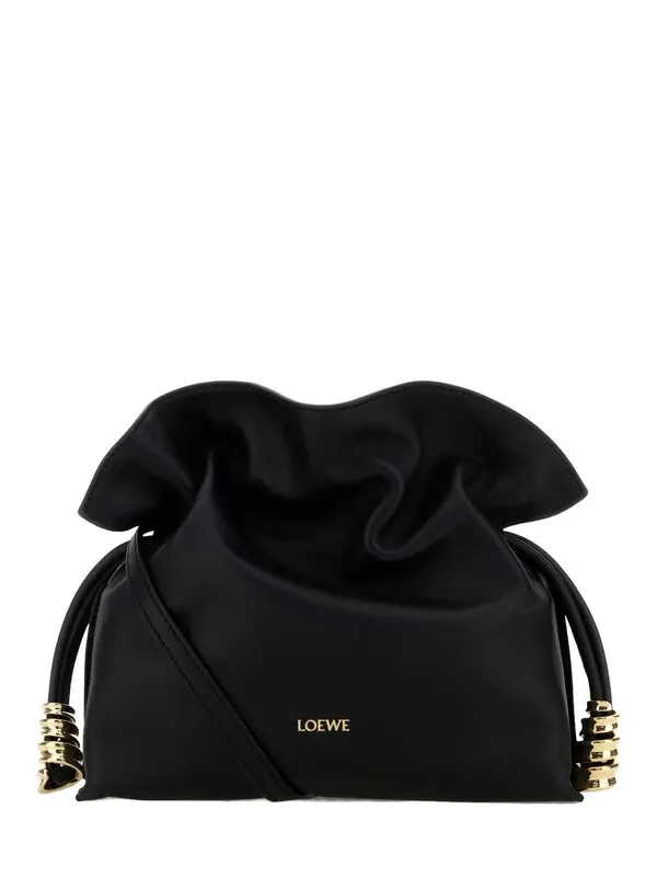 Loewe Leather Mini Coil Flamenco Clutch - Black