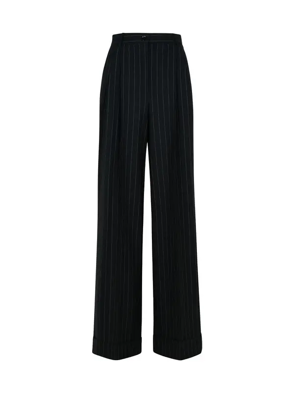 Dolce & Gabbana Virgin Wool Trousers - Black