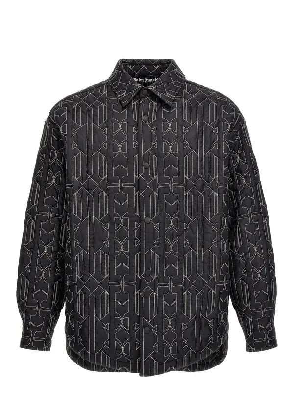 Palm Angels All Monogram Quilted Dover Jacket - Gray