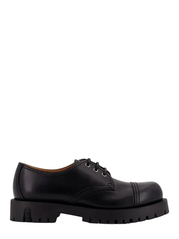 Dior Leather Lace-up Derby Shoes - Black