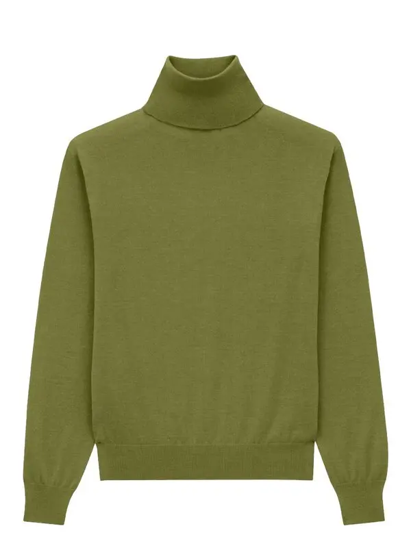 Saint Laurent Cashmere, Wool, And Silk Turtleneck Sweater - Green