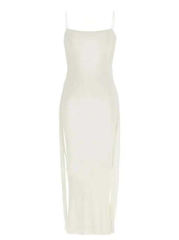 Jacquemus La Robe Maille Plumetis Long Dress - White