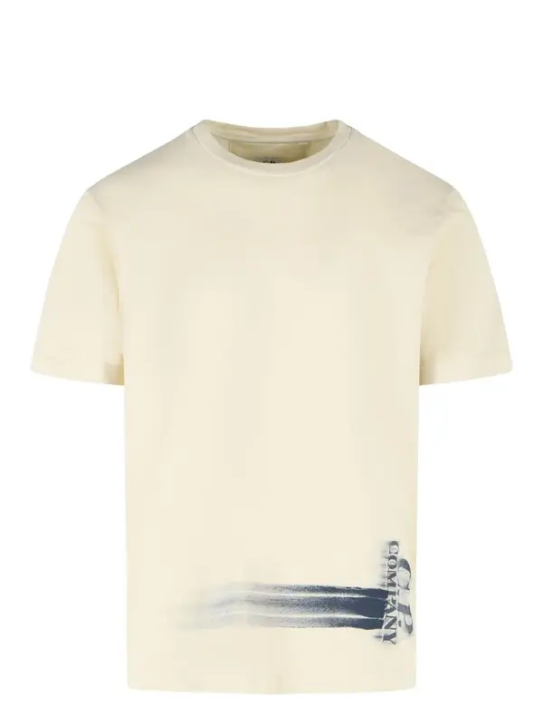 C.P. COMPANY Light Beige Cotton T-shirt - Cream