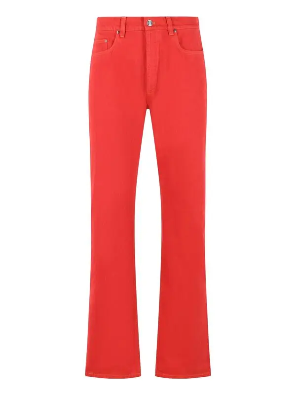 Versace Cotton Straight Leg Jeans - Red