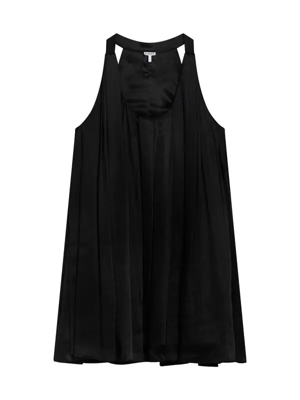 Loewe Viscose Trapeze Mini Dress - Black