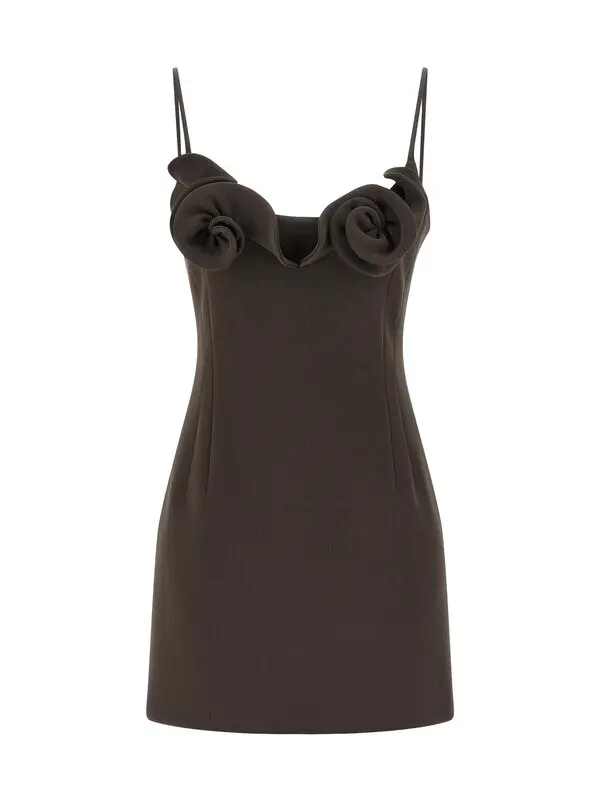Magda Butrym Mini Dress With Sculptural Detail - Brown