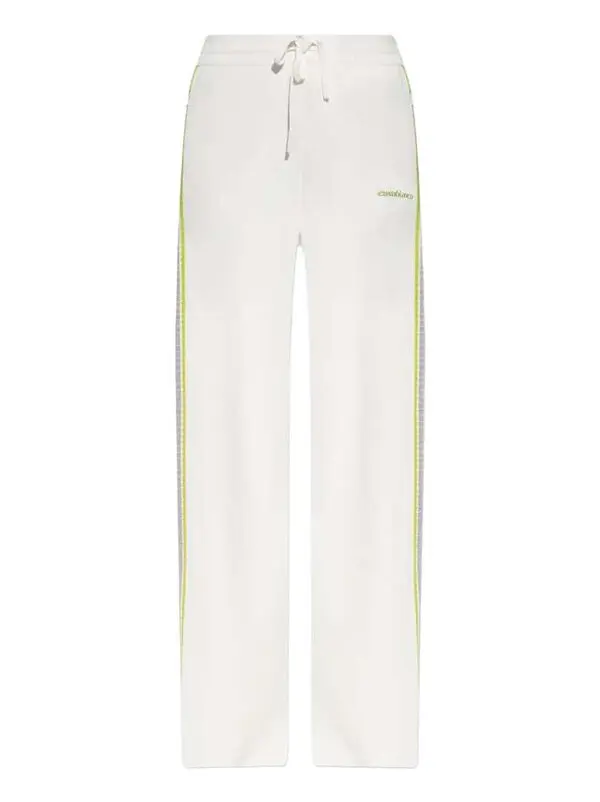 Casablanca Drawstring Sweatpants With Side Stripe Detail - White