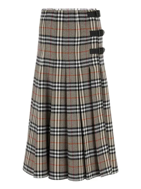 Burberry Embroidered Wool Skirt - Multicolor