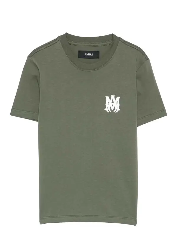 Amiri Crewneck T-shirt With Logo Detail - Green