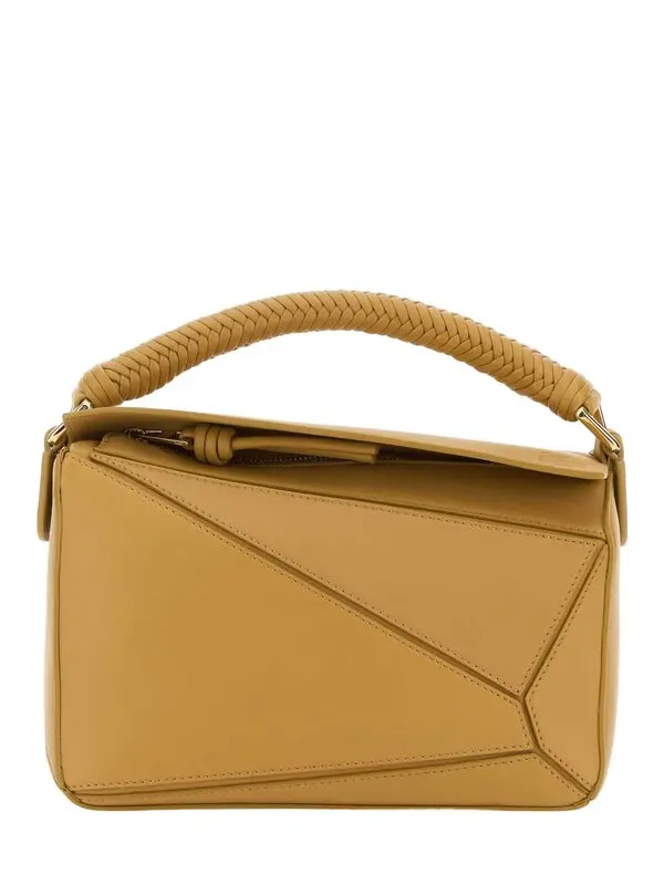 Loewe Small Puzzle Handbag In Beige Leather - Brown