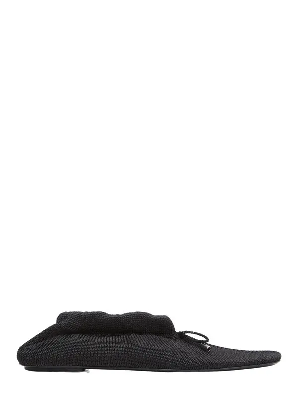 TOTEME Knitted Ballerina Flats With Bow Detail - Black