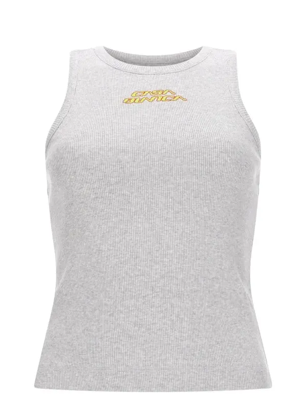 Casablanca Ribbed Logo Tank Top - Gray