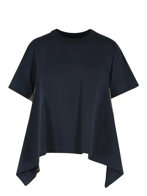 Sacai Asymmetrical Hem T-shirt - Blue